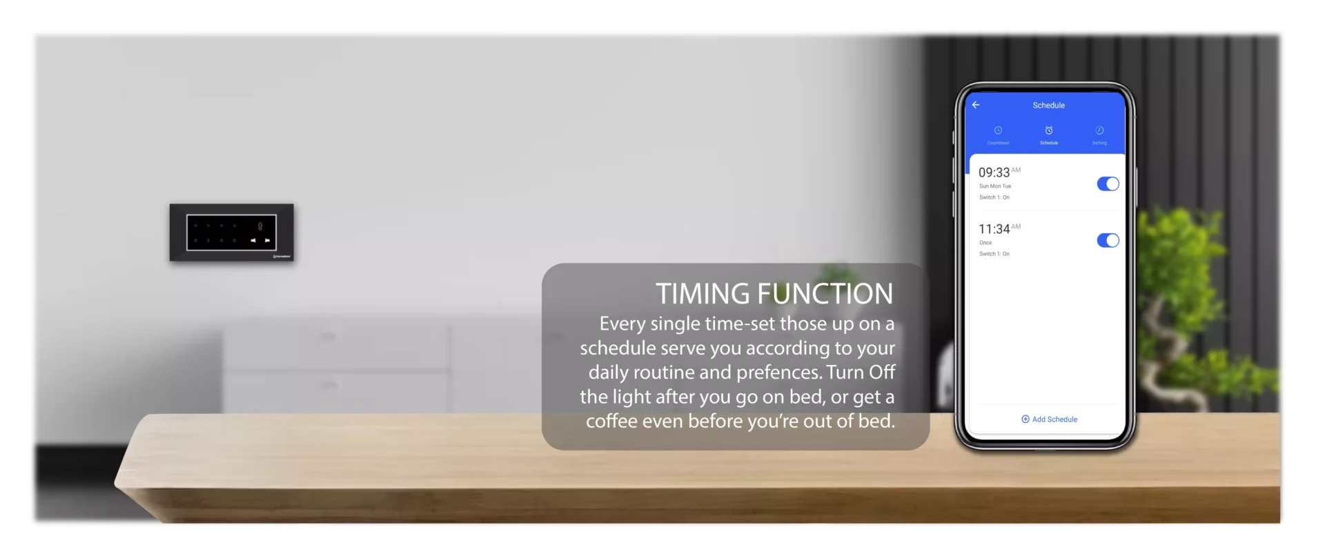 Buy Smart Wi-Fi 4 Gang Touch Switch remotely with Smartphone